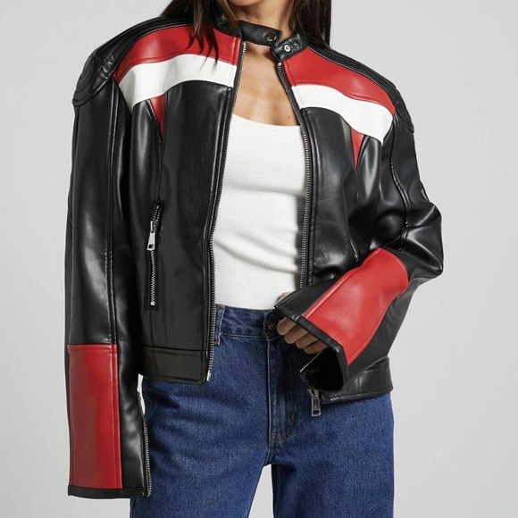 Lioness | Jackets & Coats | Lioness Top Model Onyx Leather Jacket ...